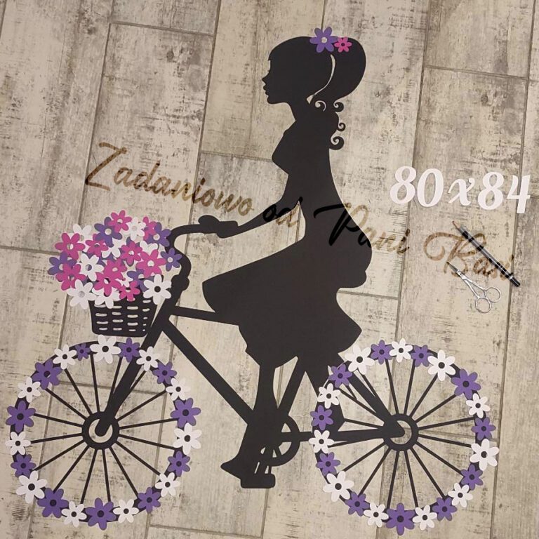 Pani Wiosna na rowerze - gotowa dekoracja - Mały Artysta